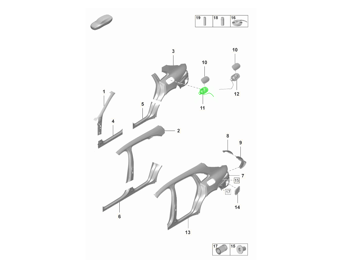 Fuel filler flap module - 974809858A | Design 911