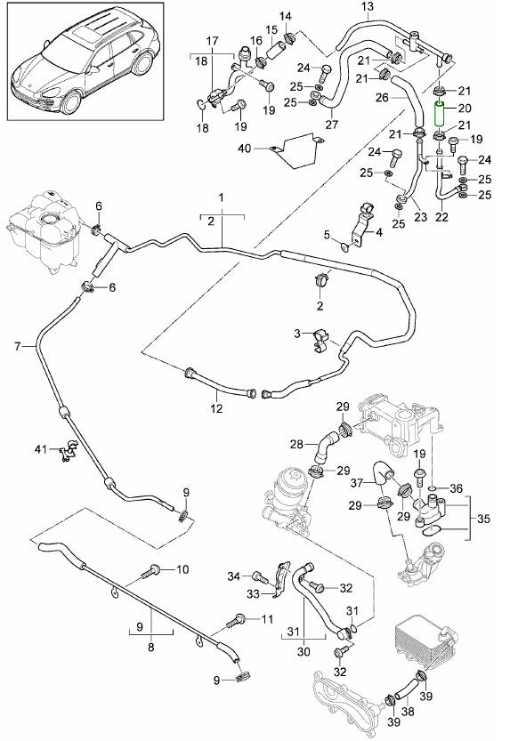 Buy Porsche Macan (95B) MK1 (2014-2018) Water / Coolant Hoses | Design 911