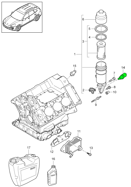 Engine Oil Pressure Switch Porsche 958 Cayenne HYBRID Panamera HYBRID ...