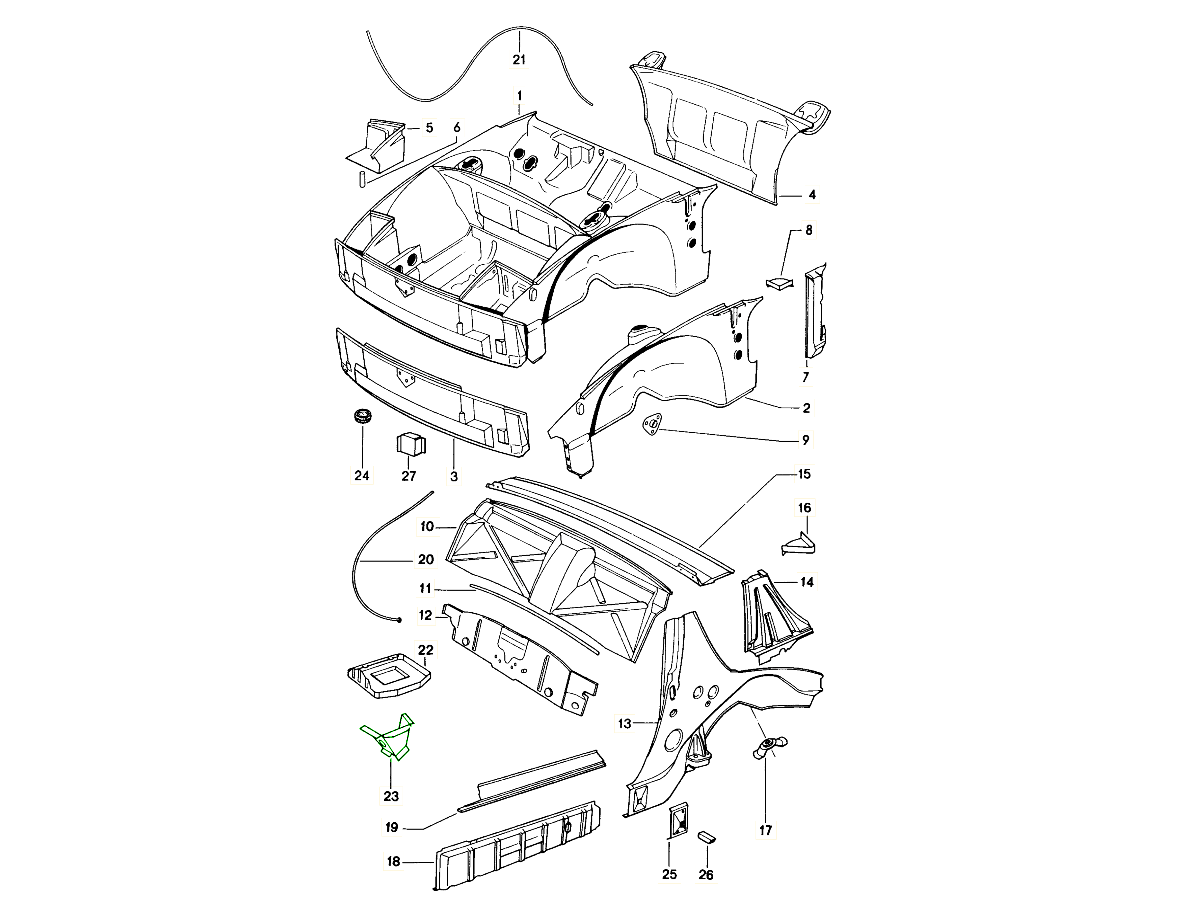 Porsche 914 Battery Tray Support 1682700200 581028, 91450107310 ...