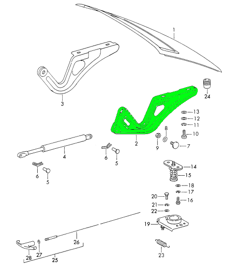 Porsche 911 Rear Boot Lid Hinge LEFT 91151203500 - 91151203500/1 ...