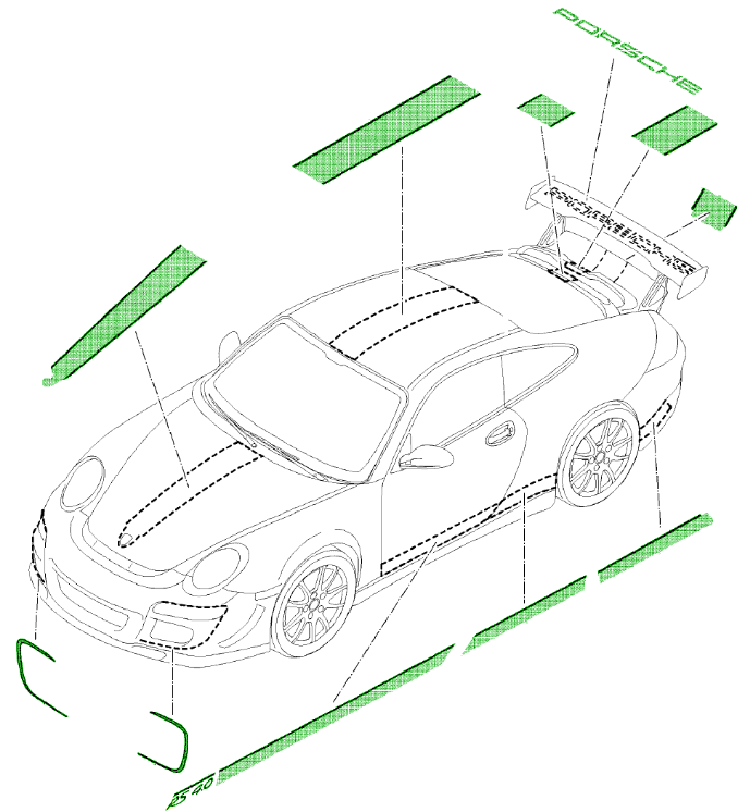 Buy Porsche 997 (911) MK2 2009-2012 Stickers. Crests & Logos | Design 911