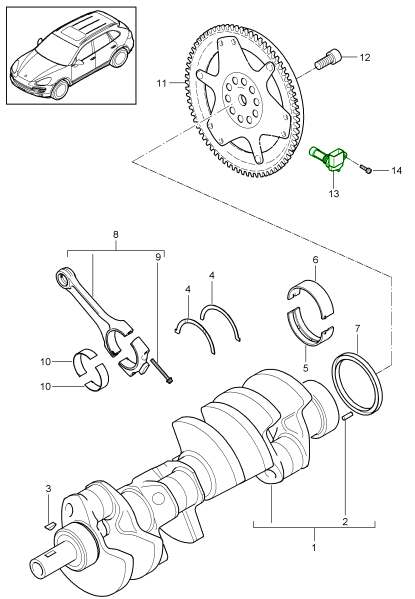 Porsche Cayenne 958 4.8L S/GTS/Turbo / Panamera 970 3.6L Crankshaft ...