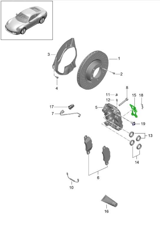 Porsche 991 Cayenne Panamera Brake pad spring pin 97035295900 971698995 ...