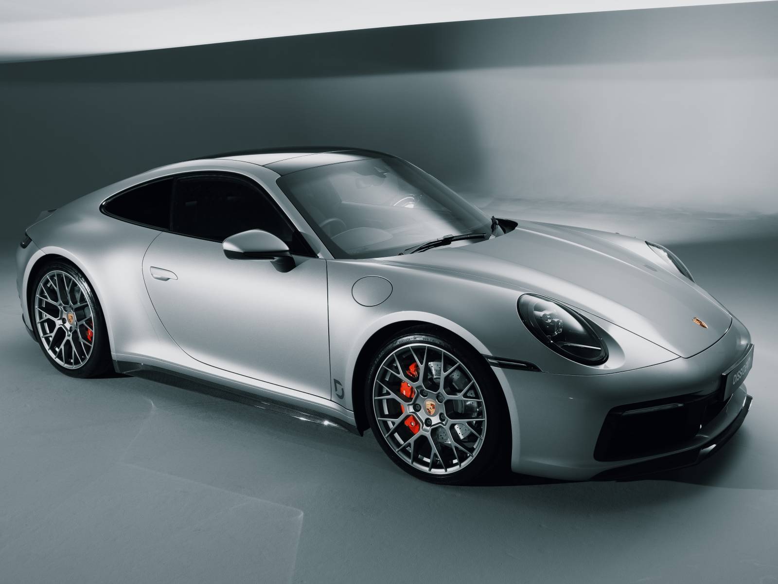 Side skirt set grey primer finish carbon fibre. Porsche 992 ...