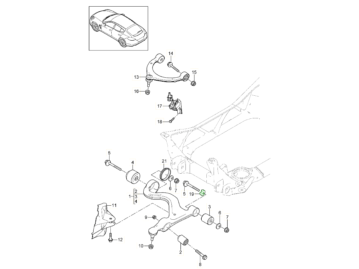 Porsche 970 Panamera Wishbone rubber mount isolator 97034124921 ...