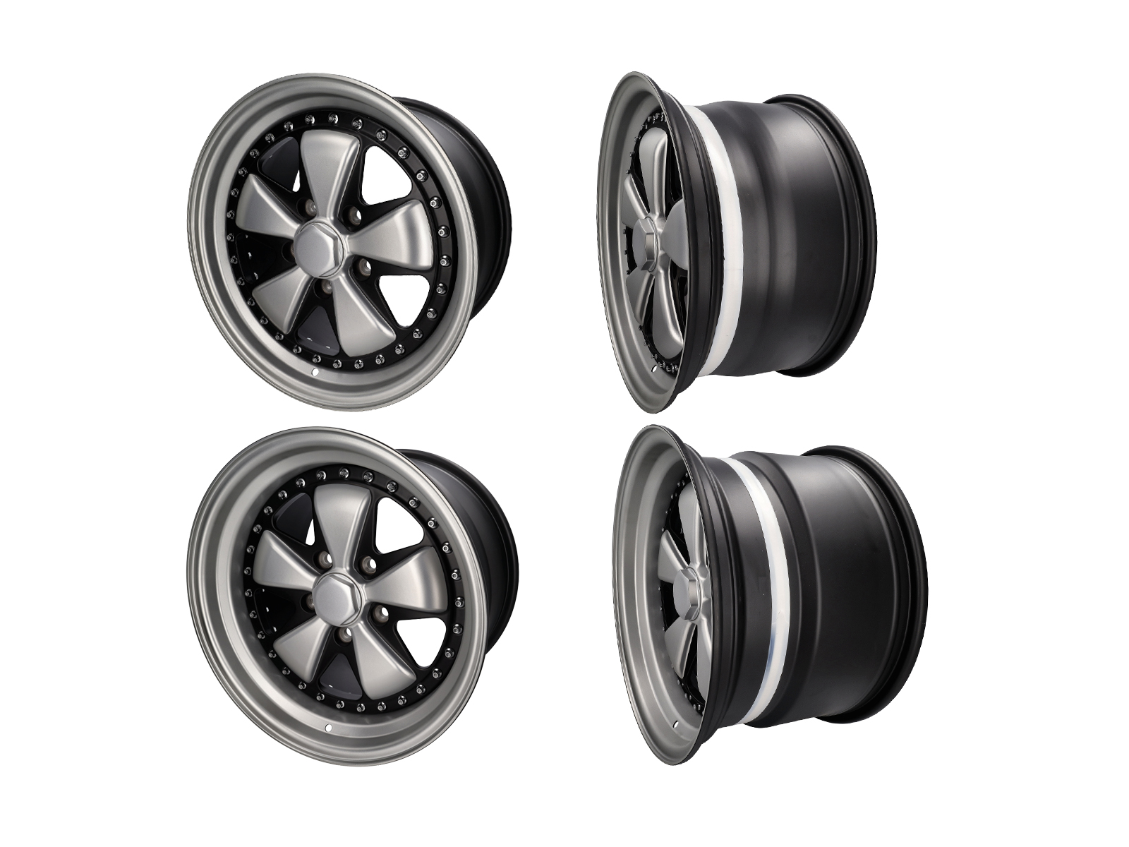 17" Style 548 Fuchs Split Rim RSR Style Alloy Wheels For Porsche Cars ...