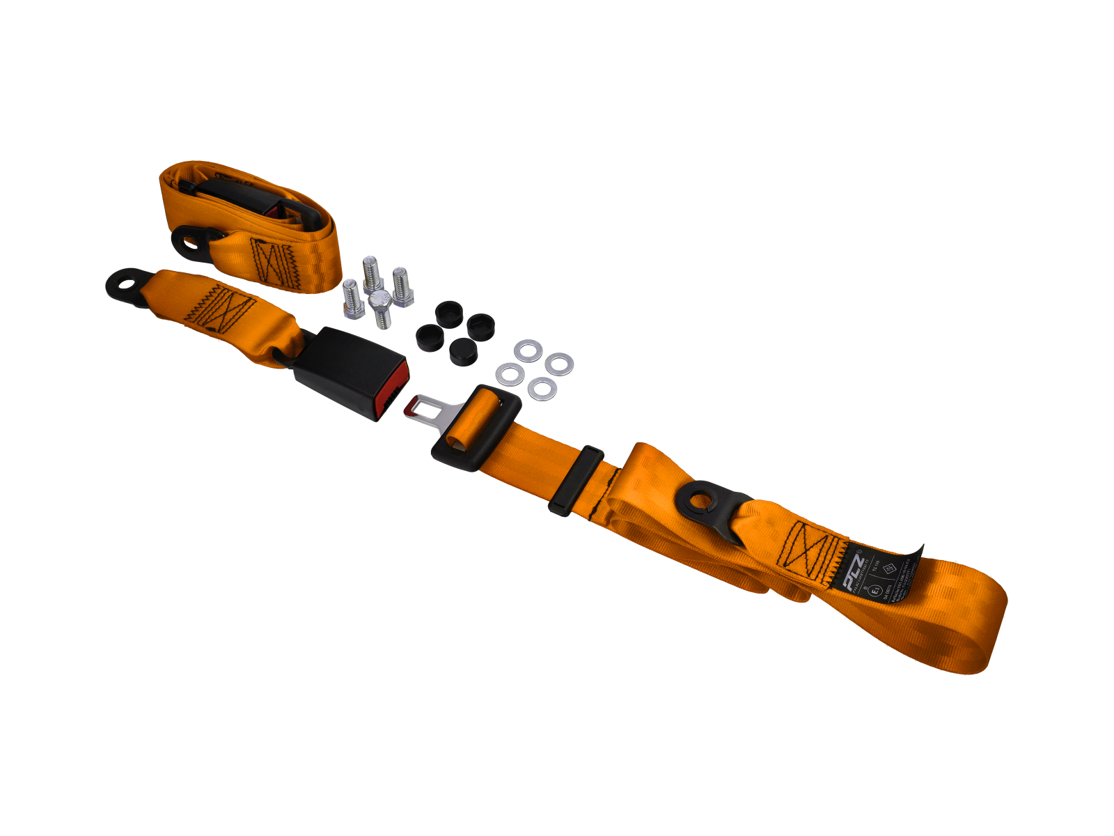 Static 2-point rear lap belt in orange (Set of 2). Porsche 911 78-89 ...