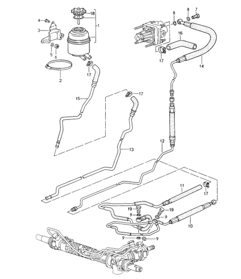 Línea de presión de dirección asistida para automóviles LHD. Porsche ...