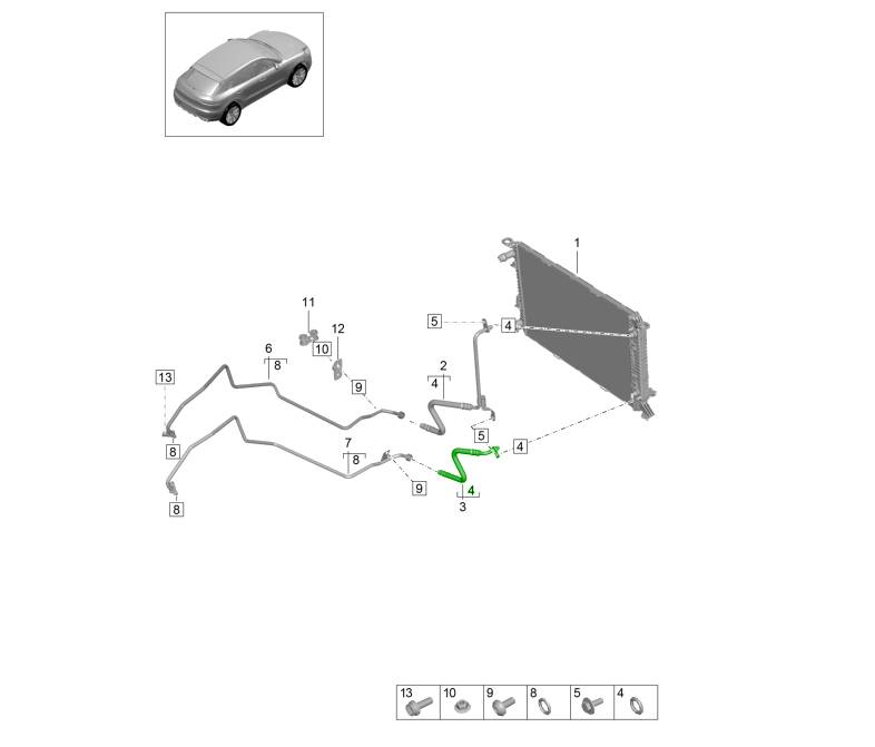 PDK Gearbox Oil Pressure Line For Gearbox Oil Cooling. Porsche 95B.2 ...