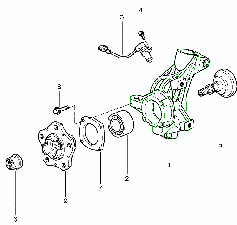 Porsche 997 Wheel carrier front 99734115805 99734115705 - 99734115705 ...
