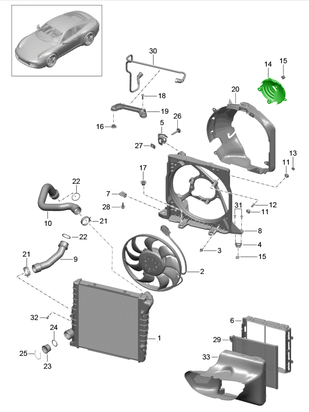 Porsche 981 Boxster 991 981 Cayman Radiator water fan cap 99162413102 ...