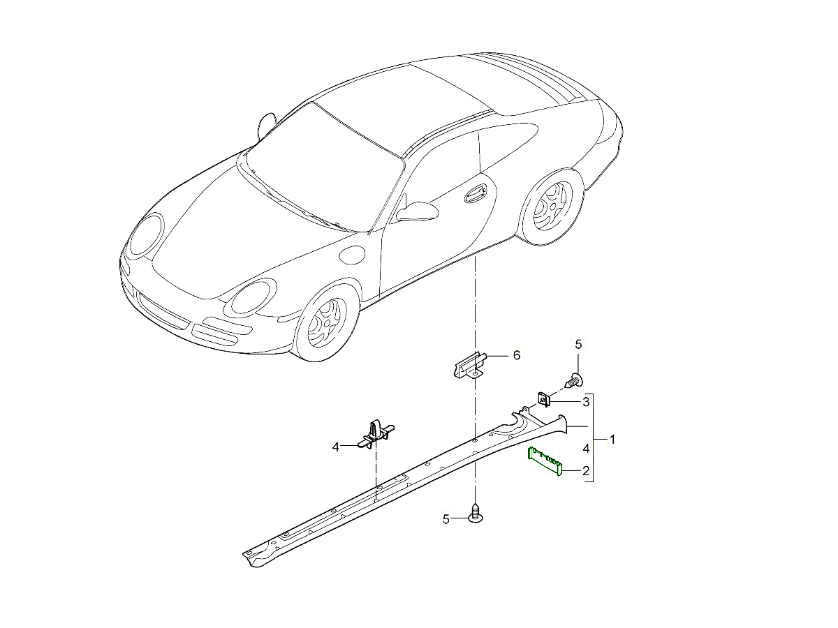 Porsche 997 Side sill rubber trim 9975048630001C 9975048640001C ...
