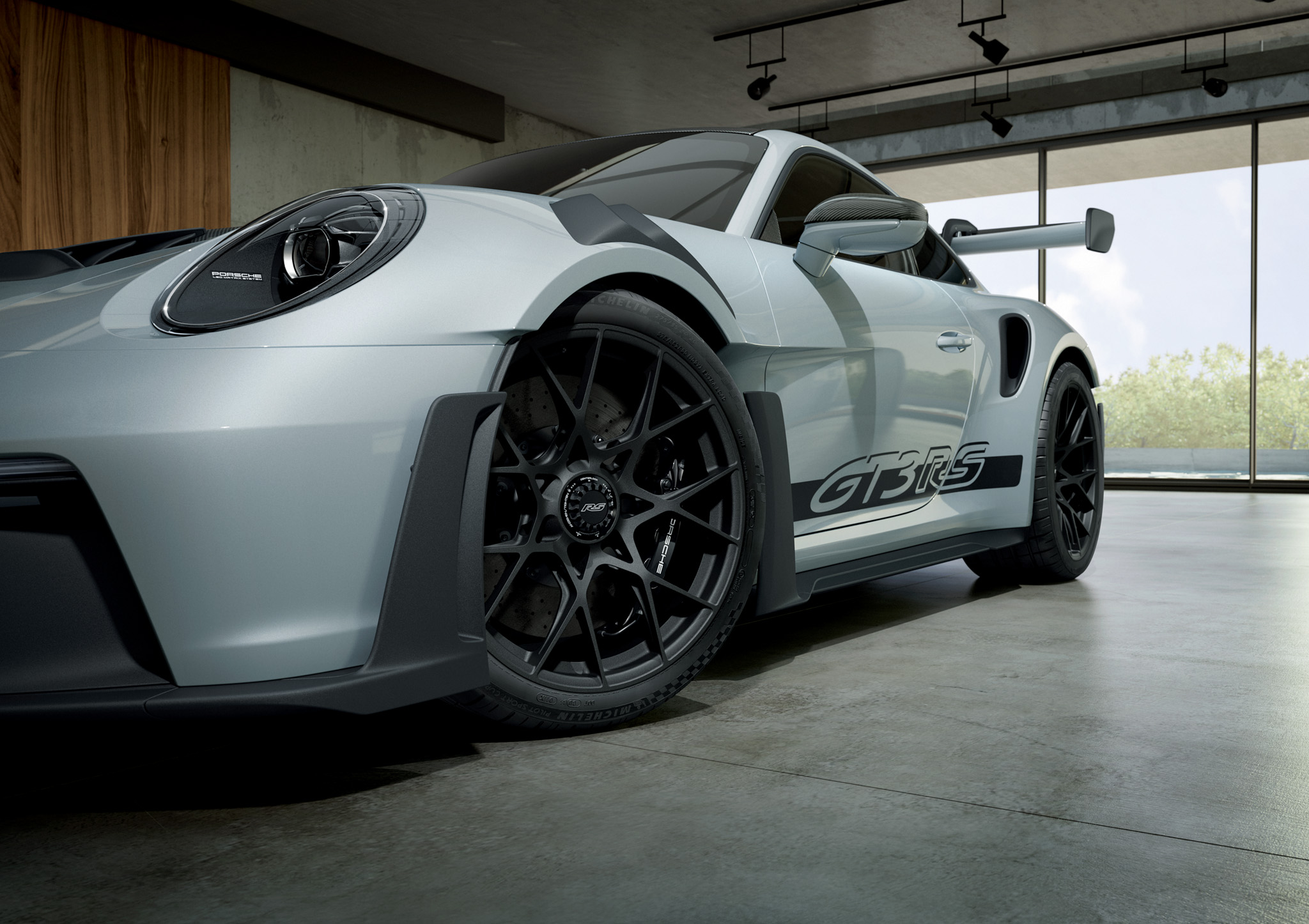 20"/21" 911 GT3 RS Forged aluminium alloy black (Satin-Gloss) wheel set ...