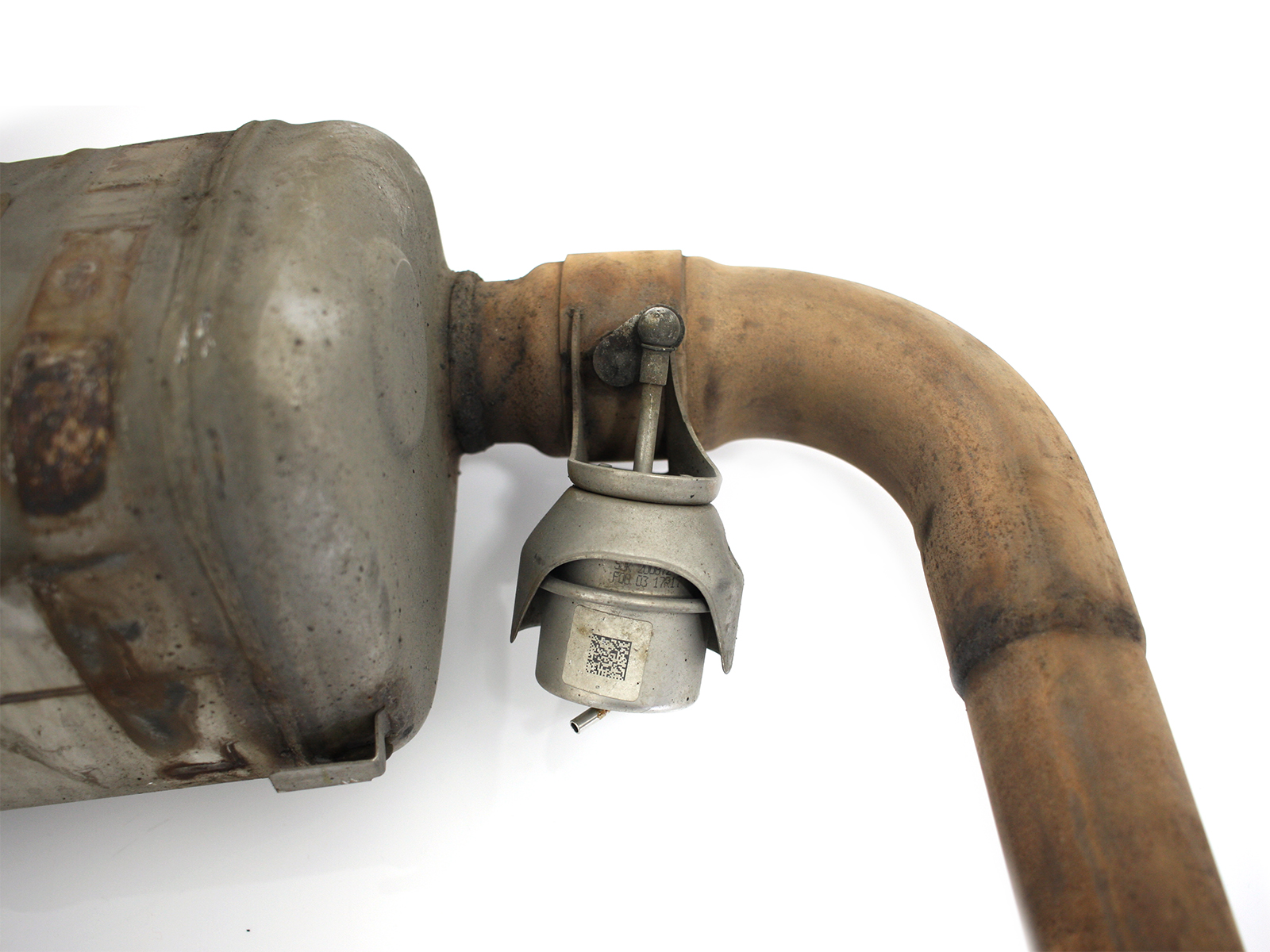 Silenciador de escape usado, izquierdo y lateral, con tubo de escape ...