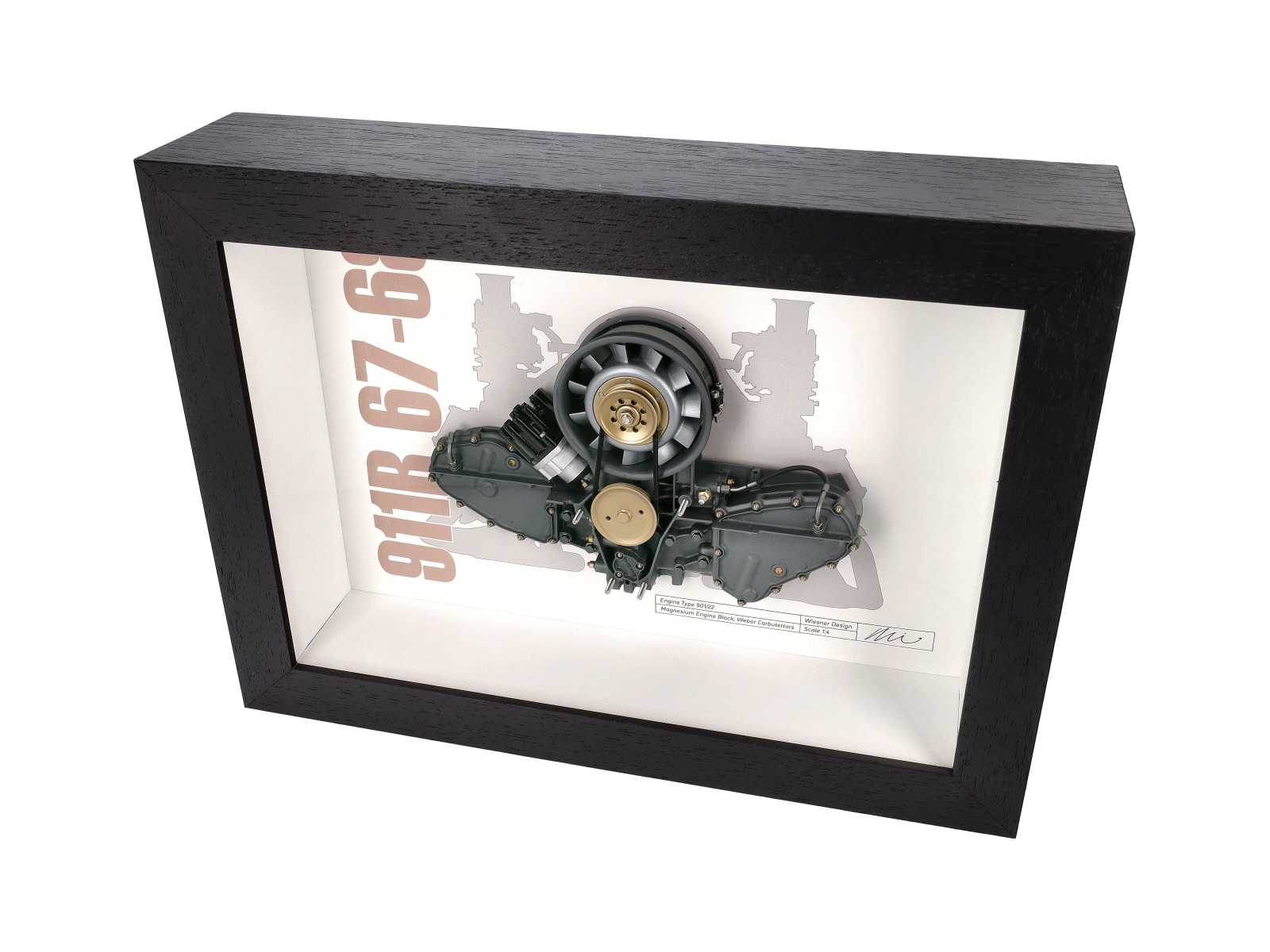 Engine 911 R model cutaway - Box framed 1:4 scale - BFEN911R | Design 911