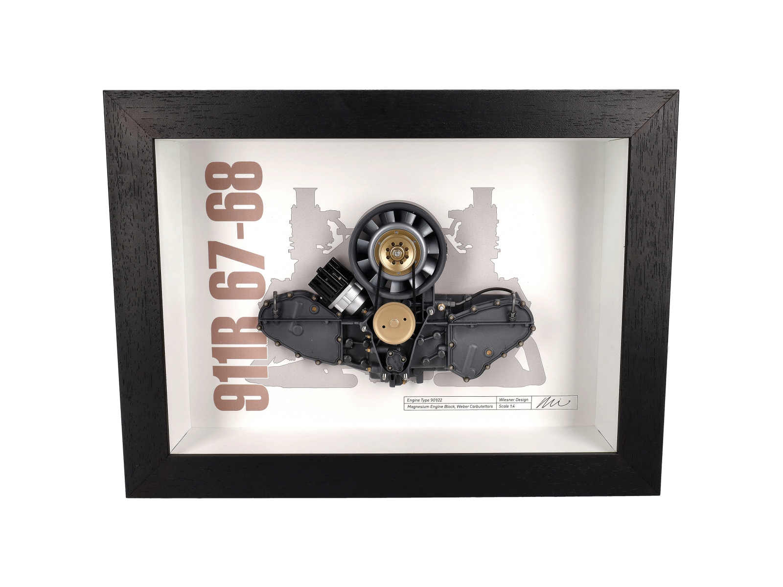 Engine 911 R model cutaway - Box framed 1:4 scale - BFEN911R | Design 911