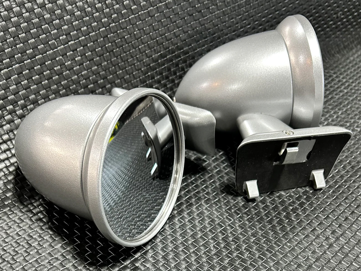 Aluminium bullet mirror, in Satin Silver. Porsche 911 1975-1988 Flag ...