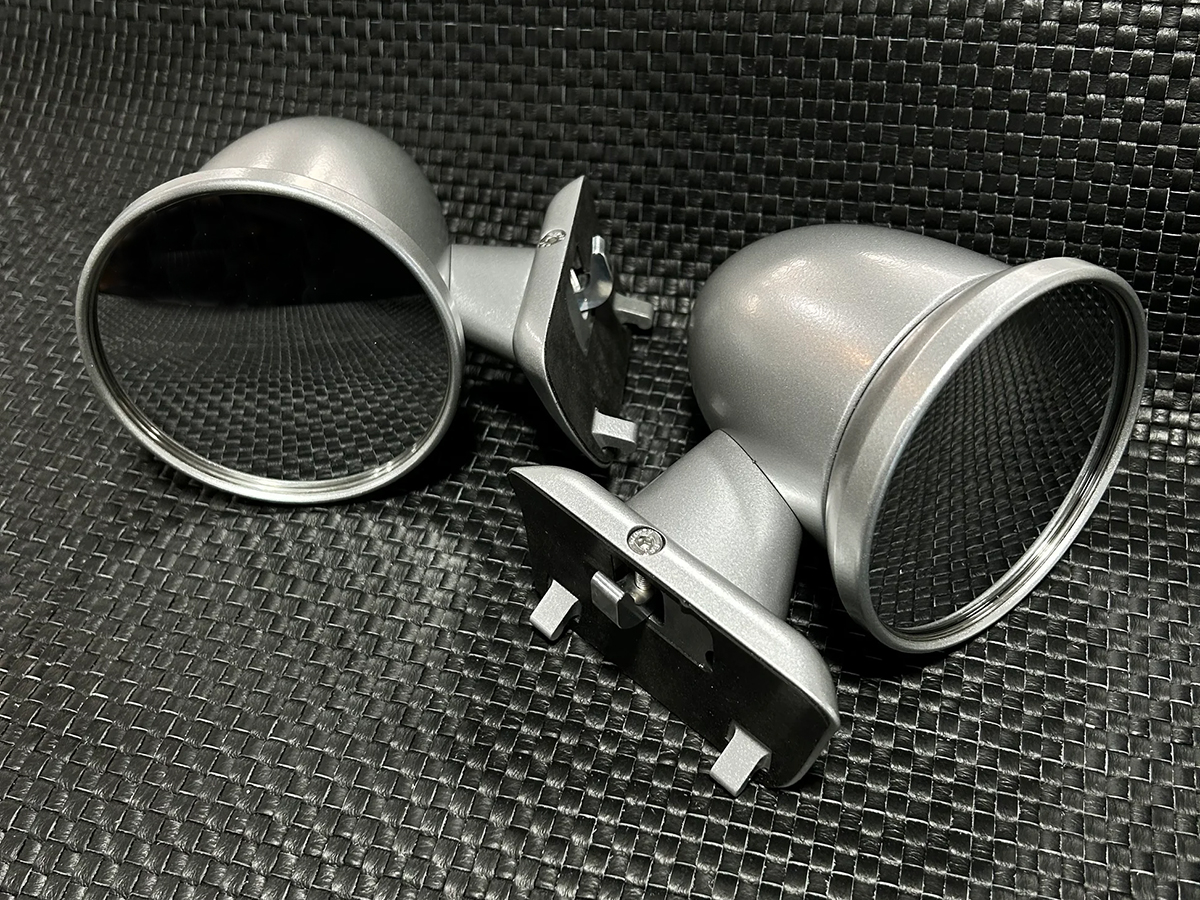 Aluminium bullet mirror, in Satin Silver. Porsche 911 1975-1988 Flag ...