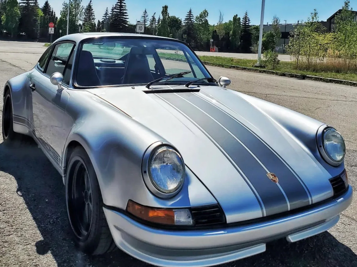 Aluminium bullet mirror, in Satin Silver. Porsche 911 1975-1988 Flag ...