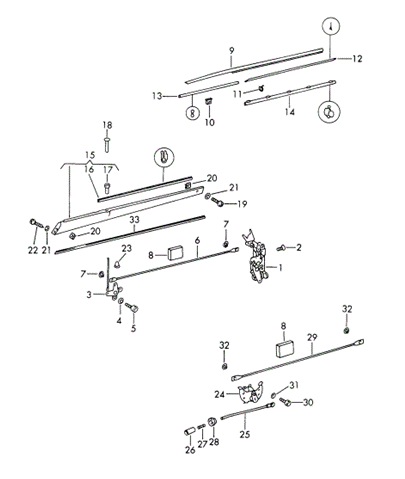 Release ball joint socket for door lock push rod. Porsche 911 SWB ...