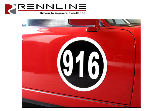 Rennline Magnetic Race Numbers - EM03BLKWHT | Design 911