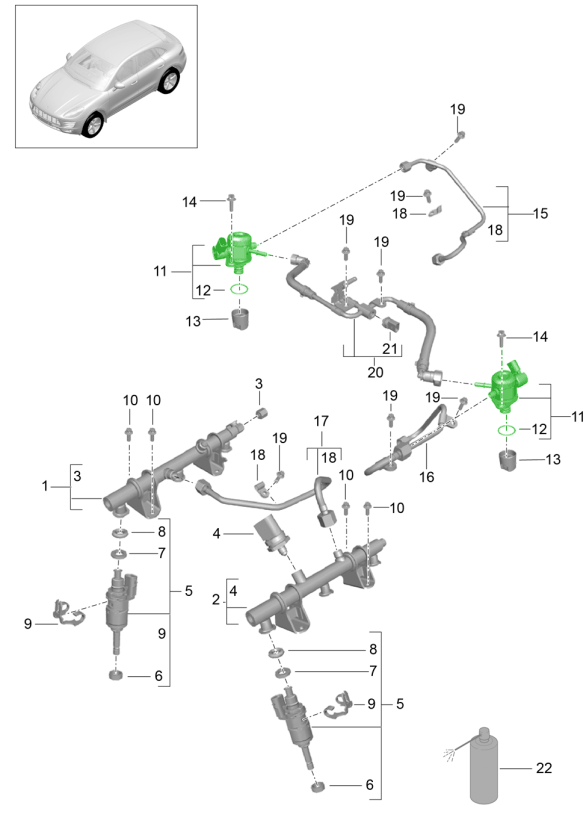 Porsche Macan Cayenne Panamera High Pressure Pump 94611031562 ...