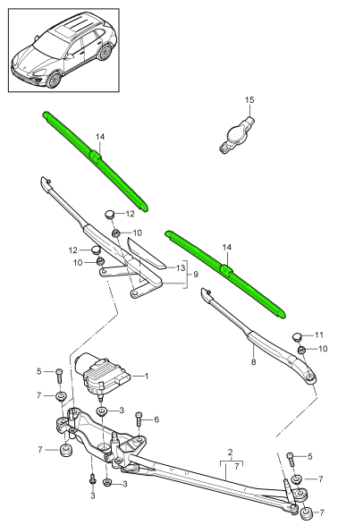 BOSCH A943S Porsche V04015001HT 95862894101 95862894100 Front wiper ...