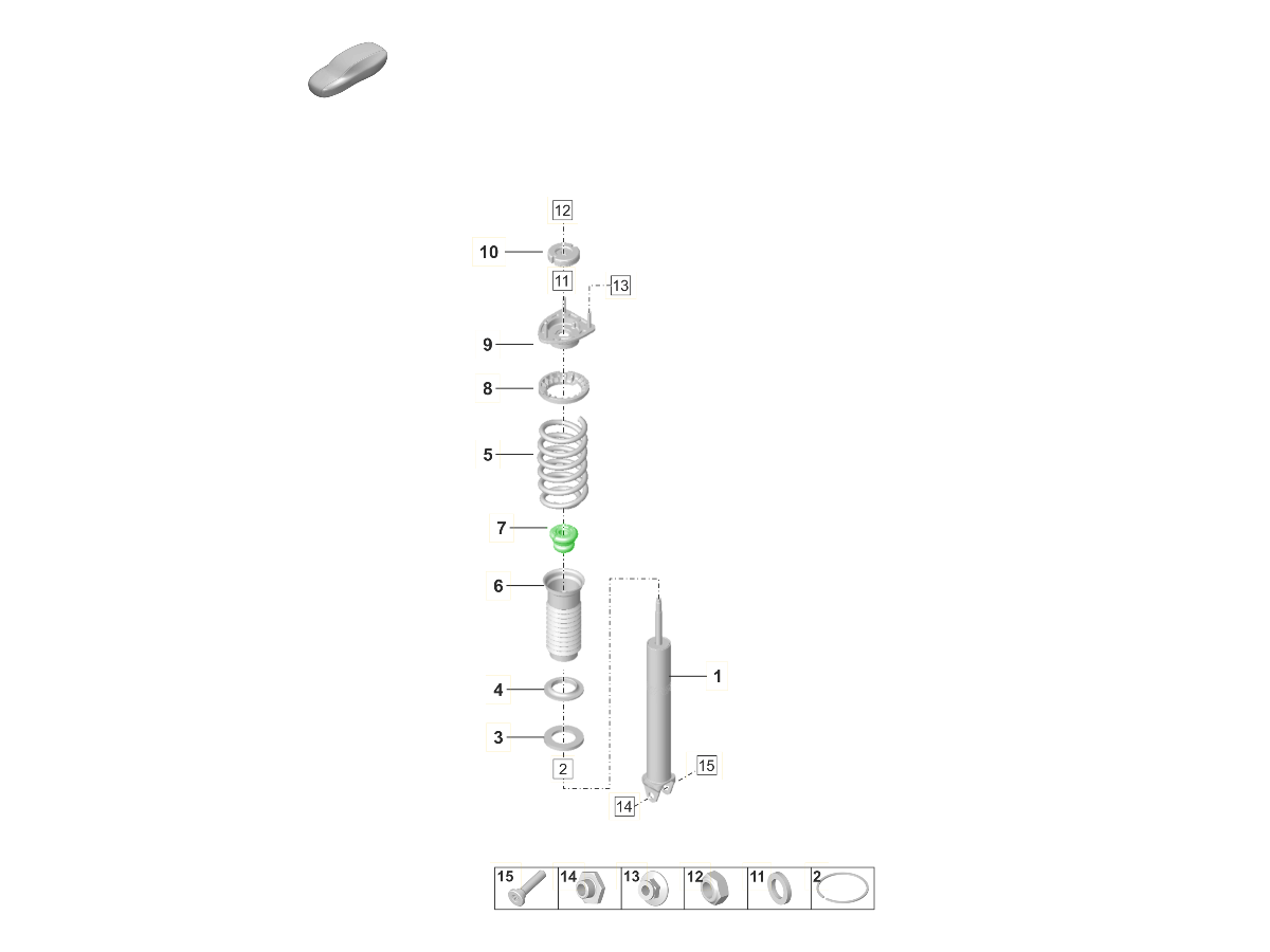 Porsche 992 Rear shock absorber rubber stop 992512131A - 992512131A ...