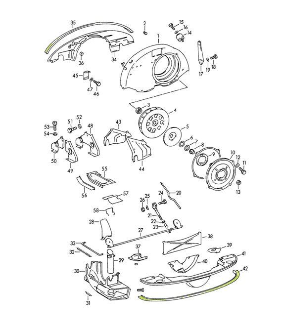 保时捷 356 发动机盖板橡胶胎面 36906139 - 36906139/1 | Design 911