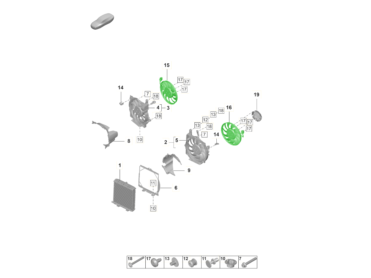 Porsche Taycan Radiator cooling fan 9J1959455D 9J1959456D - 9J1959456D ...
