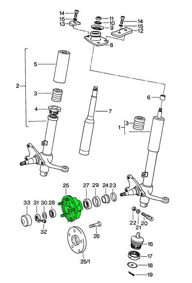 Porsche 91133106533 91133106539 Rear wheel hub for Porsche 911 1974-89 ...
