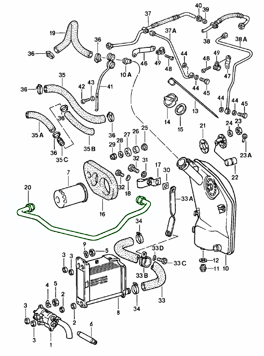 Original Porsche 93010774111 Oil pipe tank to engine for Porsche 911 ...