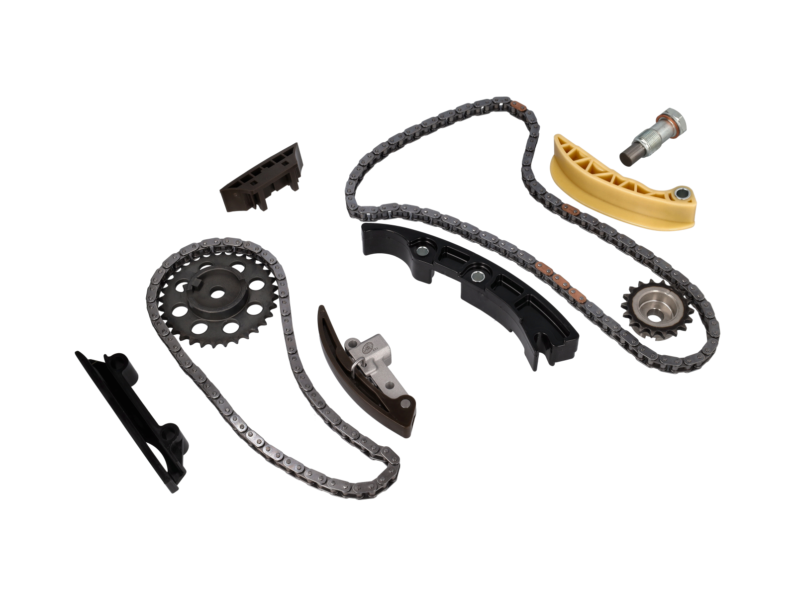 Timing Chain Kit for camshaft, with guide rails and chain tensioner ...
