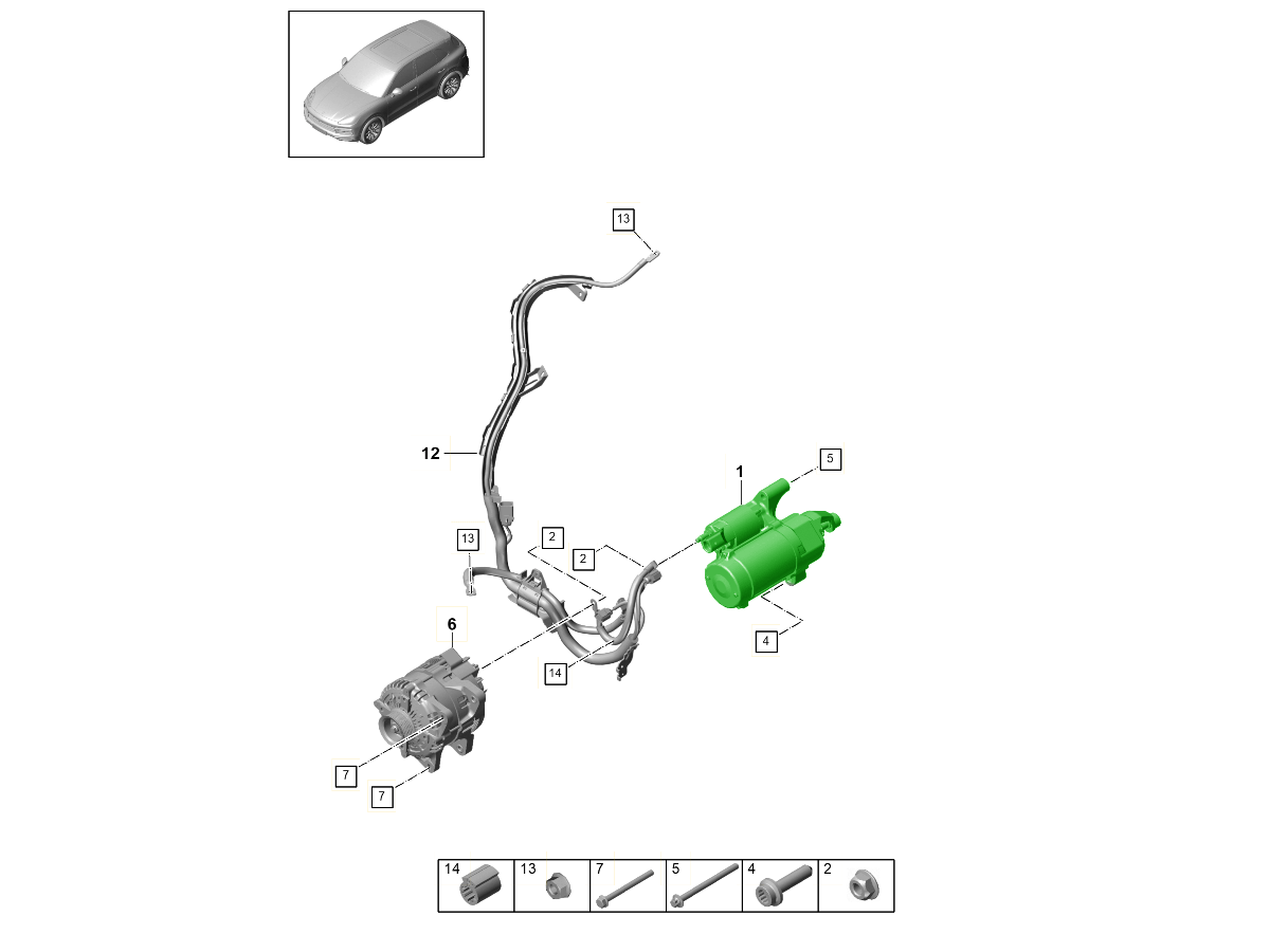 Porsche 9YA Cayenne Starter motor 9Y3911024B - 9Y3911024B | Design 911