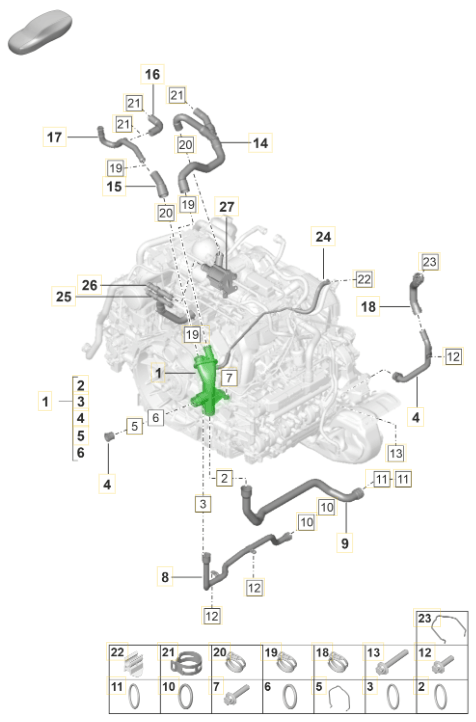 Buy Porsche 992 (911) MK1 2019-2024 Water / Coolant Hoses | Design 911