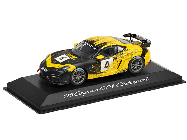 Porsche 718 Cayman GT4 Clubsport model, Racing Yellow/Black 1:43 ...