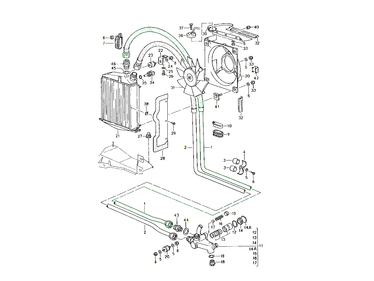 Porsche 964 Oil pipe return front cooler to thermostat 96420713504 ...