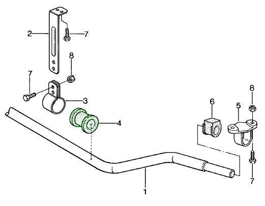 Porsche 924 944 Stabilizer bar bush Front 23mm 477411053J - 477411053J ...