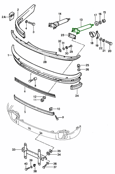 Porsche 911 Front bumper metal bracket tube 91150504503 - 91150504503 ...