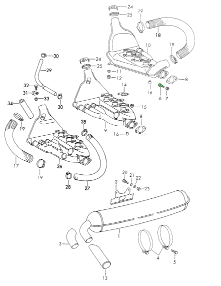 Acheter Porsche 924 (1977-1988) Échangeurs de chaleur | Design 911