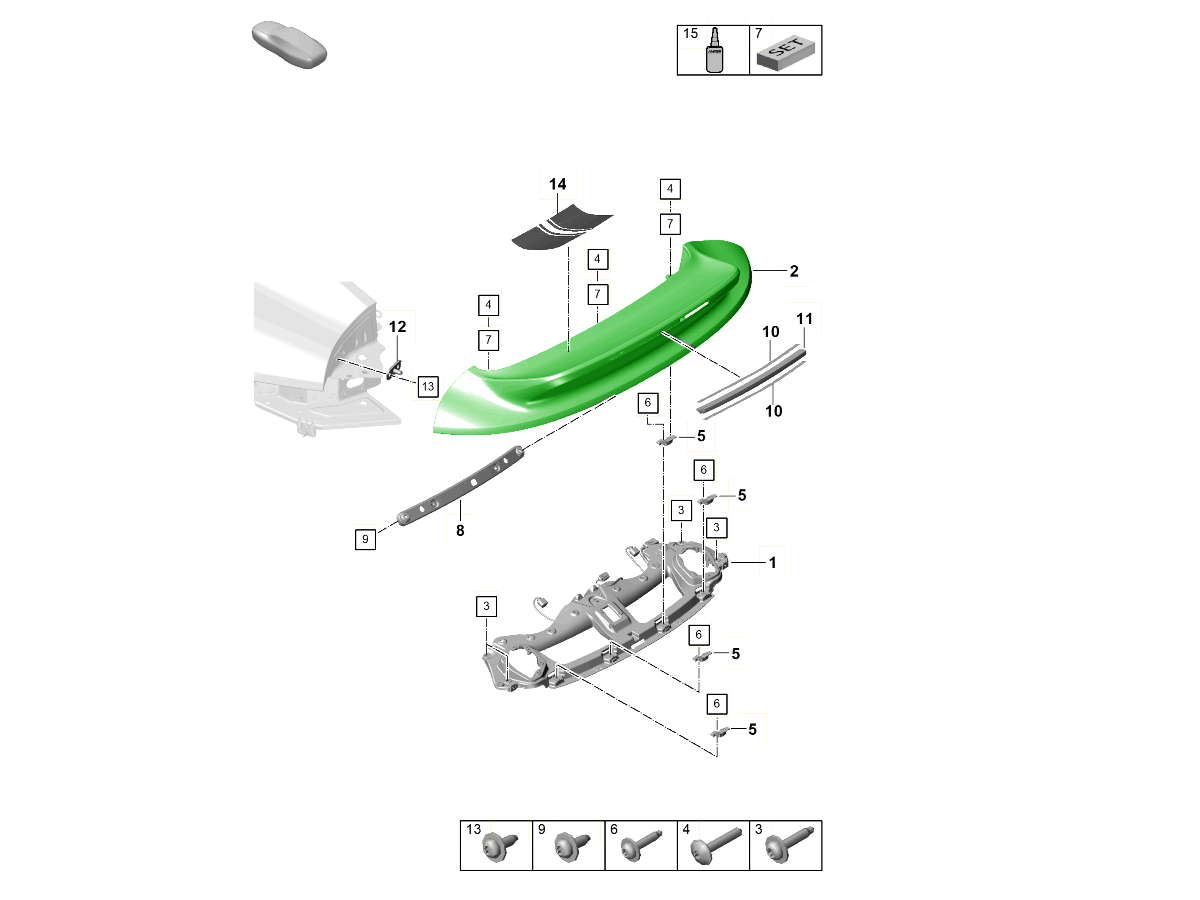 Rear spoiler Sport Classic. Porsche 992 - 992827940NG2X | Design 911