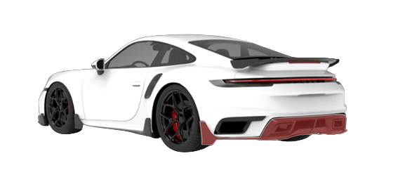Rear diffuser with integrated exhaust tips. Porsche 992 turbo S - 1016. ...