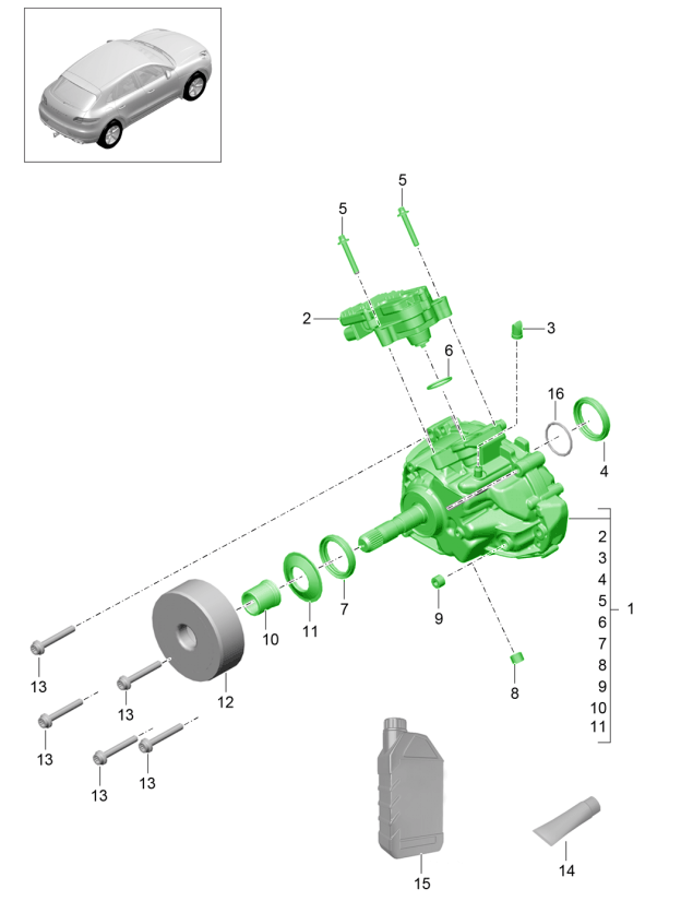 Porsche 95B Macan Transfer box 95B341010L 95B341010P - 95B341010P ...