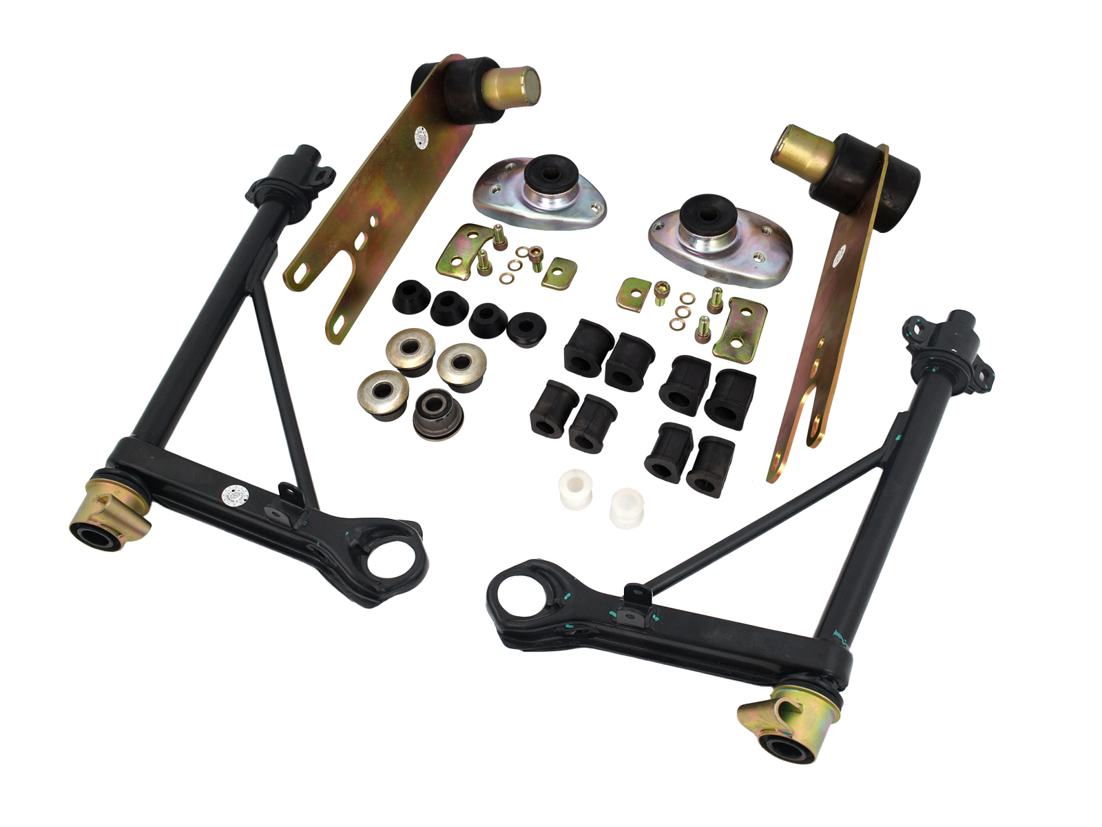 Suspension rebuild kit using standard shore bushes and A arms. Porsche ...