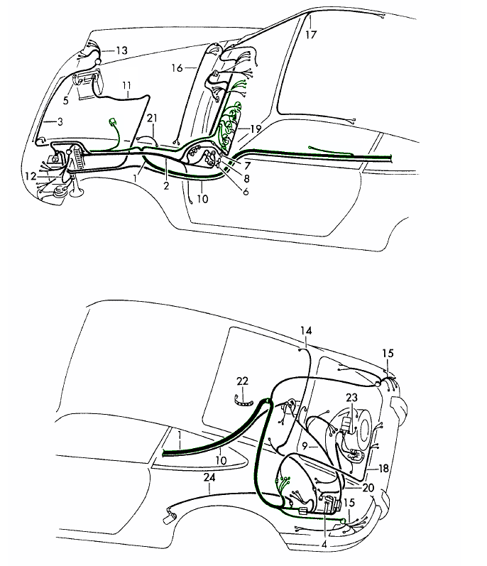 Porsche 911 Wiring harness with OEM specifications 91161200100 ...