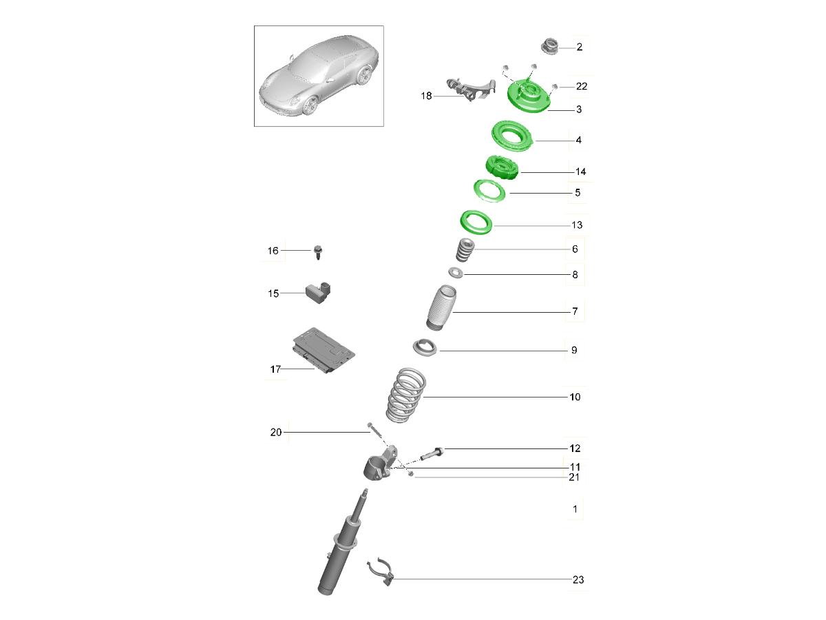 Top front mount kit for Porsche 981 / 981C / 991.1 - FRONTMOUNTKIT981 ...