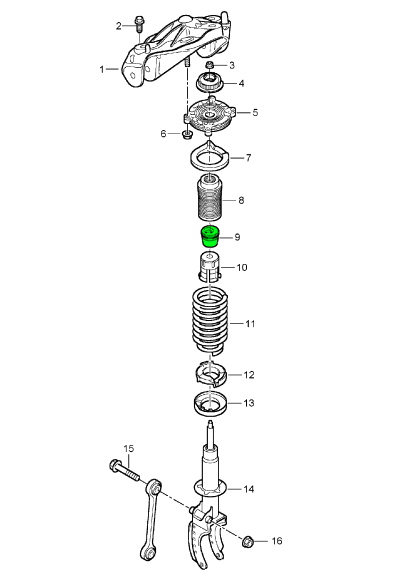 Original Porsche 95534330100 Shock absorber rubber stop for Porsche 955 ...