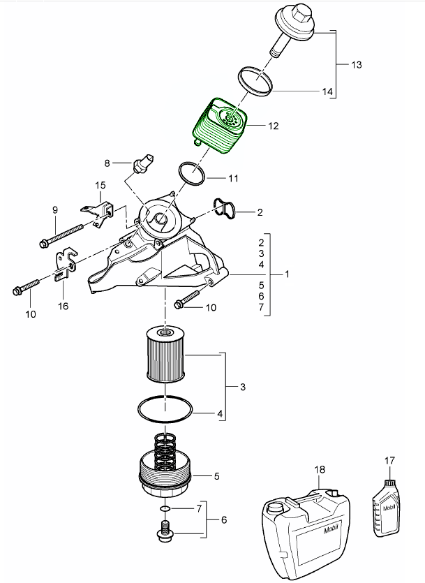 Porsche Cayenne Radiator Oil Cooler on Engine 95510702103 - 95510702103 ...