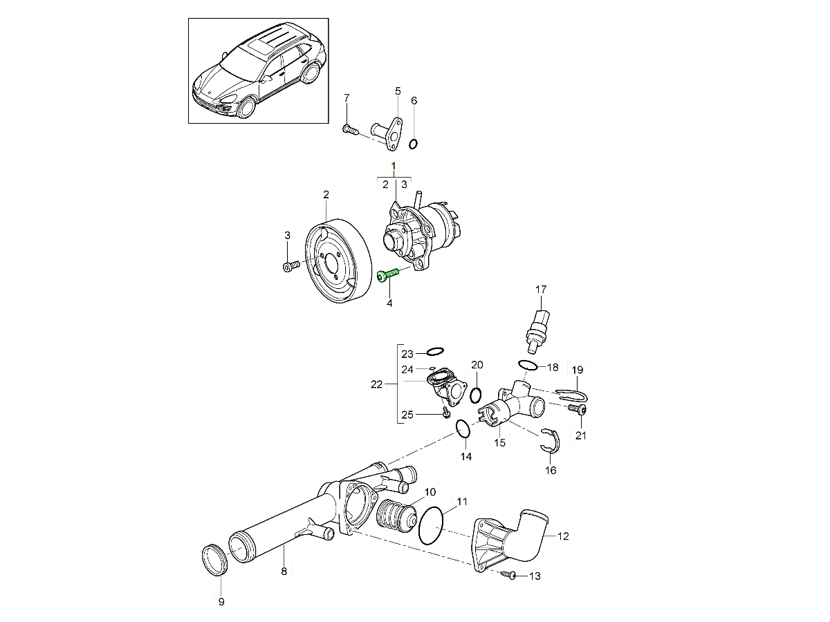 Coolant water pump Bolt M6X18 for Porsche 955 957 958 Cayenne N10526802 ...